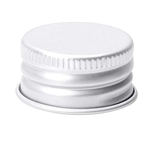 Aislor Aluminum Tins Cans Screw Top Round Steel tins Cans with Screw Lid Screw Lid Containers Cap Lid Silver 28mm