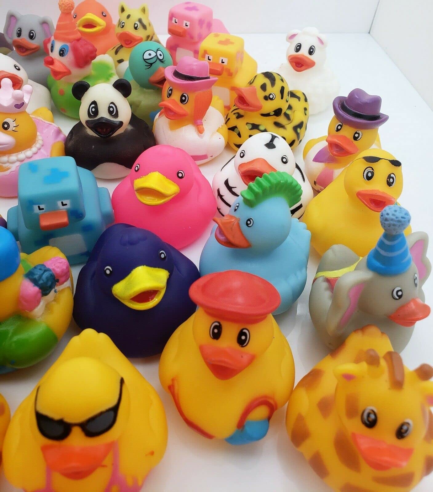 Assorted Colorful Rubber Duckies (2") Ducks Ducky Duck Ducking (6 Pack) Jeep Ducking Bath Tub Pool Toy