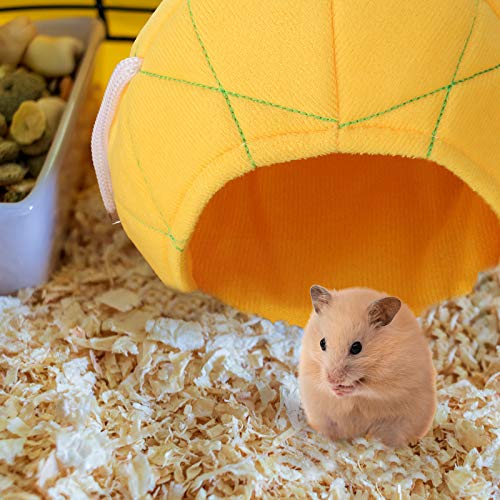 Jetec Pineapple Hammock Soft Hamster House Bed Small Animals Hamster Hanging House Cage Nest Sugar Glider Cage Accessories for Guinea Pig Rat Chinchilla Small Pets Sleeping Playing