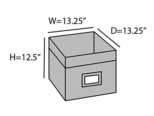 Kitchen Cube Glassware Storage Bin - Durable Polyester, Adjustable Compartments, Sturdy Interior Walls, ID Window, Kitchen Storage-Graphite
