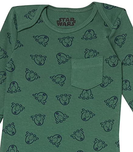 Amazon Essentials Disney | Marvel | Star Wars Unisex Babies' Cotton Coveralls, Pack of 3, Star Wars The Child, 12 Months
