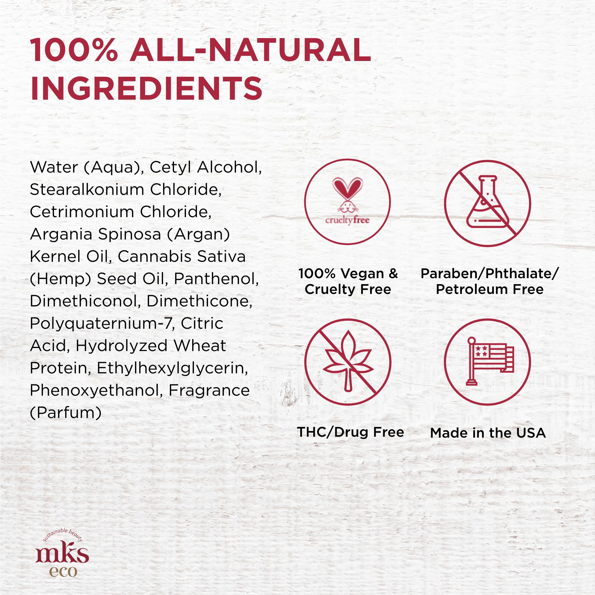 MKS eco Hydrate Conditioner, Original Scent - 10 fl oz - Nourish & Moisturize Hair, Protect Against Breakage - Moroccan Argan Oil, Hemp Seed Oil - Vegan, Cruelty Free