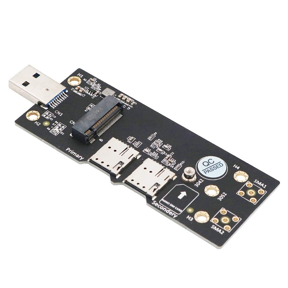 NGFF(M.2) to USB 3.0 Adapter with Dual Nano SIM Card Slot for 3G/4G/5G Module