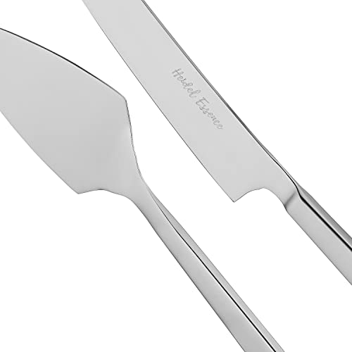 HEIDEL ESSENCE Cake Knife and Server Set β Premium Stainless Steel Cake Server Set with Solid Handles - Wedding Cake Knife Set for Parties and Events β Lovely Bridal Shower or Engagement Present