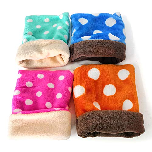 SONGBIRDTH Polka Dot Lovely Plush Sleeping Bag Mini Pet Bed Nest for Guinea Pig Hamster for Sugar Glider Ferret Squirrel Blue