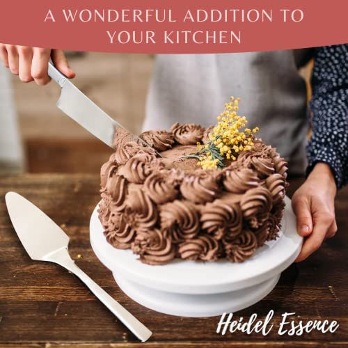 HEIDEL ESSENCE Cake Knife and Server Set β Premium Stainless Steel Cake Server Set with Solid Handles - Wedding Cake Knife Set for Parties and Events β Lovely Bridal Shower or Engagement Present