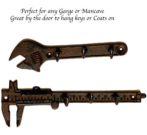 Urbalabs Western Cast Iron Rustic Country Wall Hooks Coat or Key Holder Wall Hook Mounted Decorative for Hats, Coats, Keys, Towels, Mudroom, Entryway, Mancave, Garage Bronze Finish (3 Horse Shoe Star)
