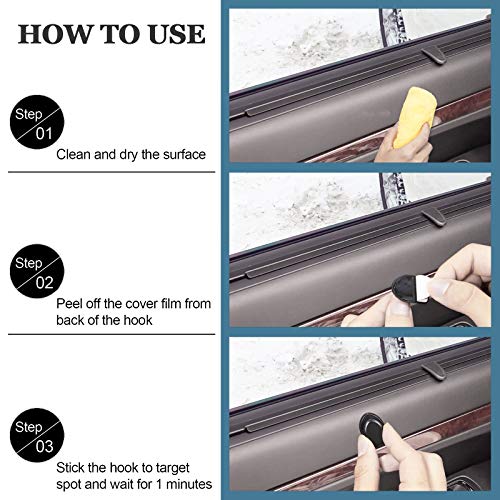 Frienda 15 Pieces Car Black Sticky Hooks Multifunctional Vehicle Adhesive Hooks Hanging Car Storage Hooks for Key USB Cable Earphone Cable Holder Vehicle Decor
