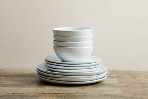Everyday White by Fitz and Floyd Organic 12 Piece Dinnerware Set, Service for 4