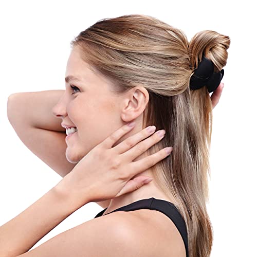 Kitsch Recycled Plastic Hair Clips for Women - Small Claw Clips, Mini Clips for Thin Hair, Tiny Jaw Clips | Tortoise & Black, 2 Pcs