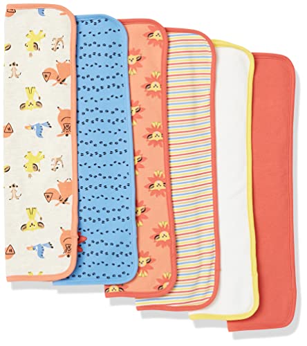 Amazon Essentials Disney | Marvel | Star Wars Unisex Kids' Burp Cloths, Pack of 6, Lion King Play Eat Roar, One Size