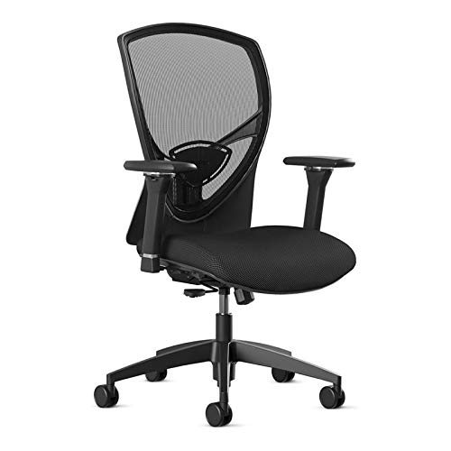 BOWERY HILL 22.5" Modern Metal and Fabric Mesh High-Back Task Chair in Black