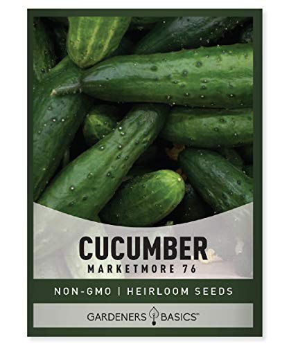 Cucumber Seeds for Planting - Marketmore 76 - Cucumis sativus Heirloom, Non-GMO Vegetable Variety- 1 Gram Seeds Great for Outdoor Gardening by Gardeners Basics