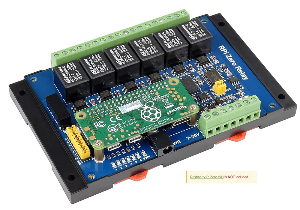 Industrial 6-Channel Relay Module for Raspberry Pi Zero WH with RS485/CAN Bus Power Supply & Photocoupler Isolation Protections @XYGStudy