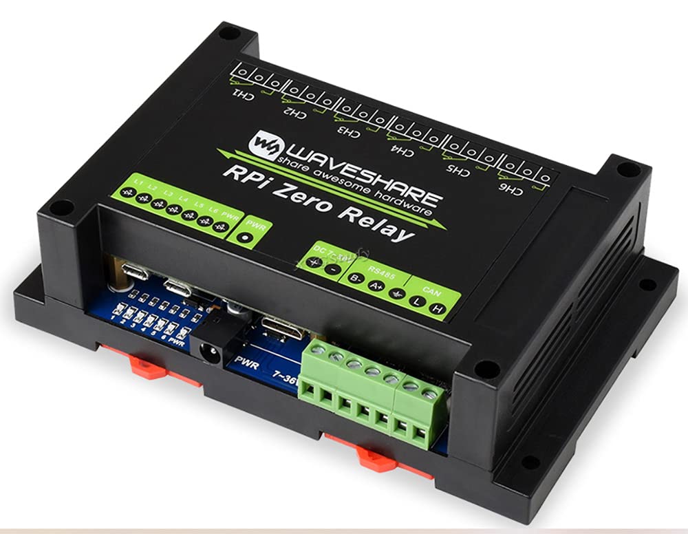 Industrial 6-Channel Relay Module for Raspberry Pi Zero WH with RS485/CAN Bus Power Supply & Photocoupler Isolation Protections @XYGStudy