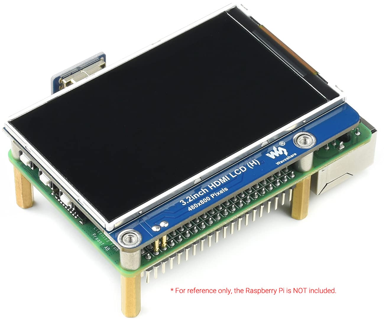 waveshare 3.2inch IPS LCD Display (H) for Raspberry Pi 4B/3B+/3B/2B/Zero/Zero W/Zero WH and Jetson Nano and Windows 11/10/8.1/8/7, 480×800 Pixel, Adjustable Brightness, No Touch