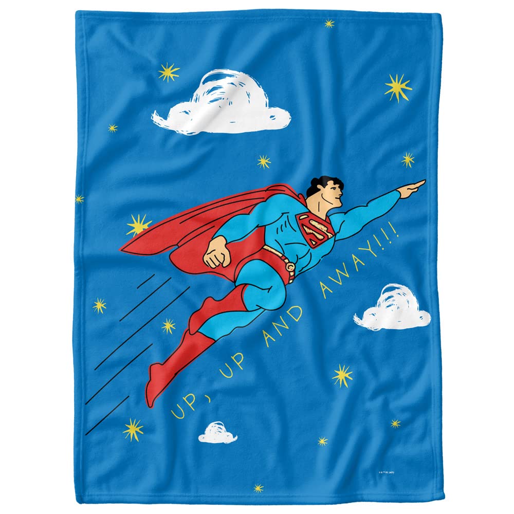 LOGOVISION Superman Lightweight Baby Blanket, 30"X40", Up Up and Away Unisex for Infants Girls & Boys