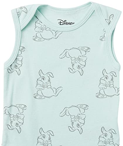 Amazon Essentials Disney | Marvel | Star Wars | Princess Baby Girls' Sleeveless Bodysuits, Pack of 6, Bambi Nature, 18 Months