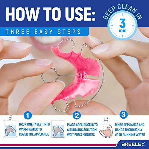 Denture Cleaning Tablets - Retainer Cleaner for Aligner, Mouth & Night Guard - 120 Pack, 4 Month Supply - Dental Cleanser for Nightguards & Mouthguards - Fresh in 3 Minutes - Removes Odor & Plaque