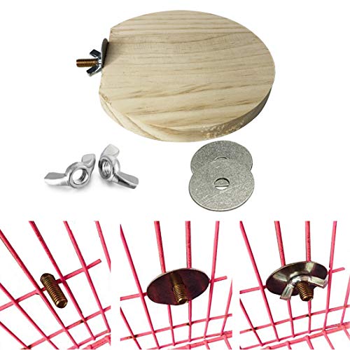 Hamiledyi 5Pcs Hamster Wooden Stand Platform Rat (L/Fan/Circular - Shaped) Activity Springboard Small Animal Natural Cage Corner Accessories for Birds, Parrot, Mouse, Gerbil to Play