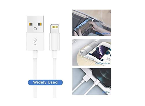 1Pack Apple Original Charger [Apple MFi Certified] Lightning to USB Cable Compatible iPhone Xs Max/Xr/Xs/X/8/7/6s/6plus/5s,iPad Pro/Air/Mini,iPod Touch(White 2M/6.6FT) Original Certified