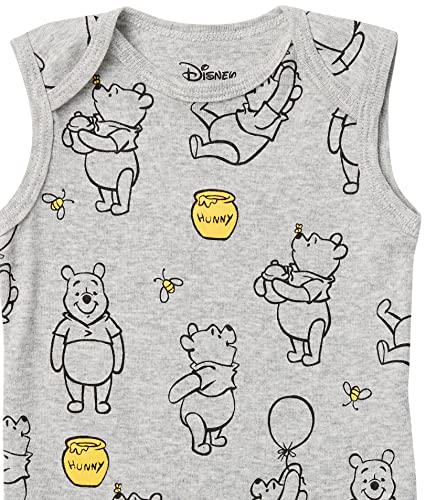 Amazon Essentials Disney | Marvel | Star Wars Unisex Babies' Sleeveless Bodysuits, Pack of 6, Winnie the Pooh Oh Bother!, 24 Months
