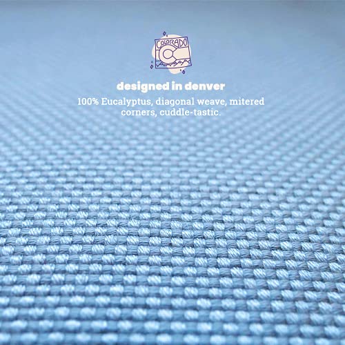 Sheets & Giggles 100% Eucalyptus Heavy Throw Blanket for Couch, Sofa, or Bed. All-Season, Cozy and Soft, Cool to The Touch, Oversized at 72" X 50", and Responsibly Made. Bluebonnet