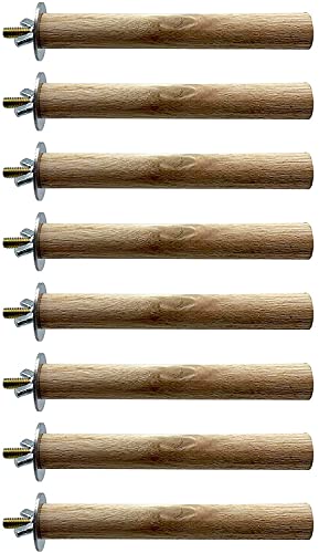 Tfwadmx Parakeet Perch Bird Stand Toy Natural Wood Platform Grinding Nail Cage Accessories for Small Birds Cockatiels Lovebirds Budgie Parrots 8 PCS
