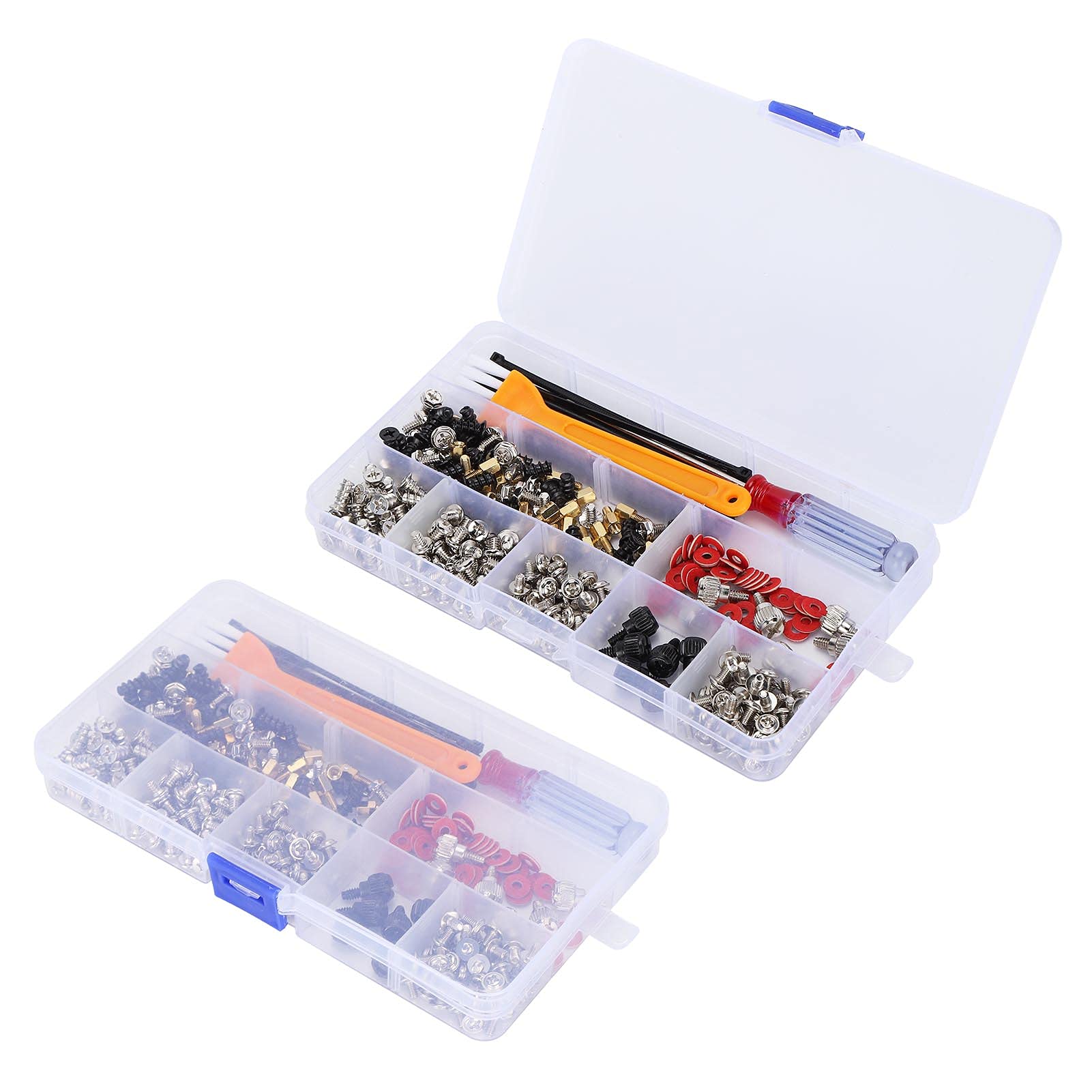 330Pcs Computer Replacement Screw, Personal Computer Screw Standoffs Set Kit Assortment Set for Motherboard Chassis Fan Tablet, Gasket Retaining Ring