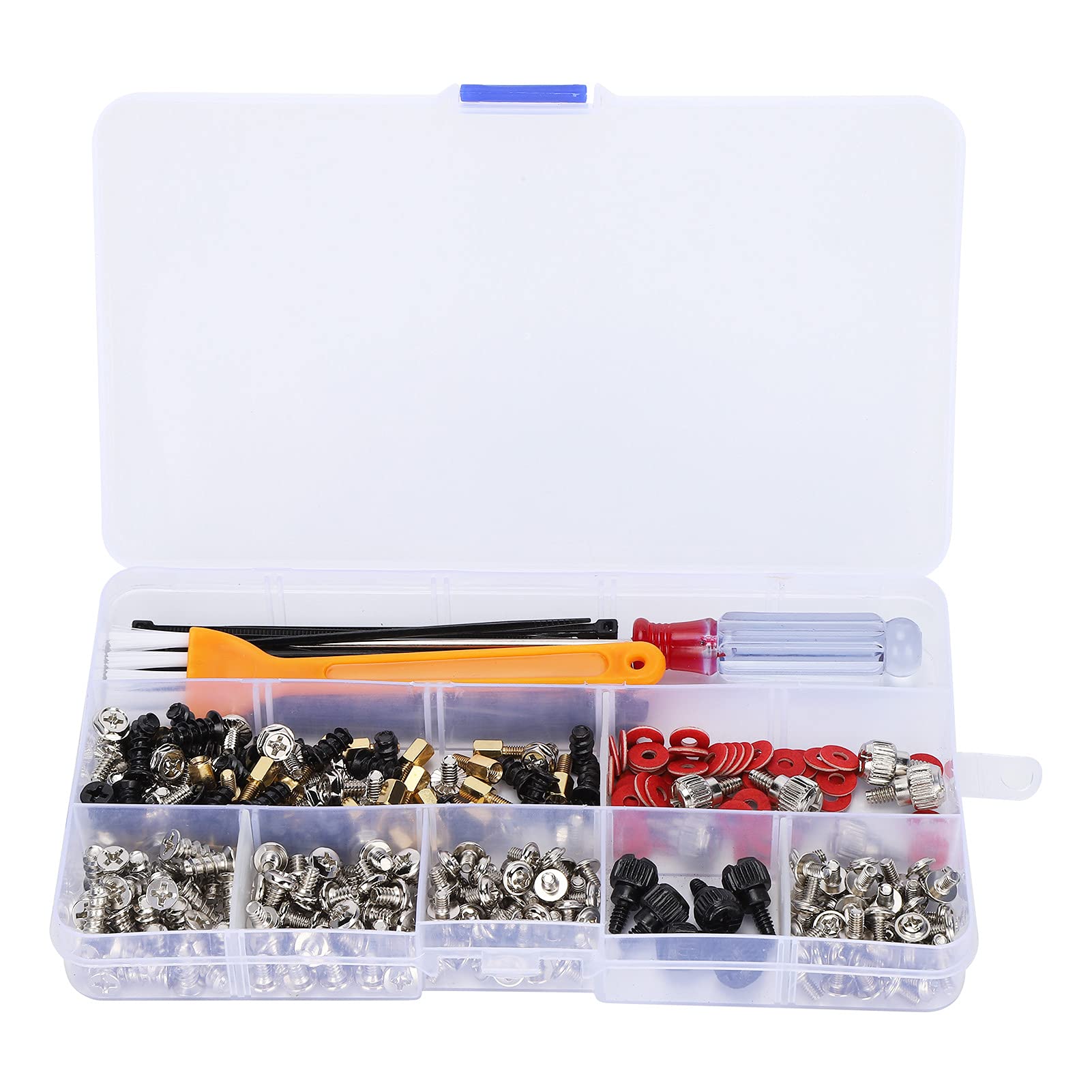 330Pcs Computer Replacement Screw, Personal Computer Screw Standoffs Set Kit Assortment Set for Motherboard Chassis Fan Tablet, Gasket Retaining Ring
