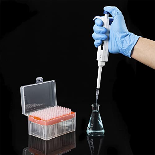 200uL Pipette Tips 960pcs- Four E's Scientific Universal 200ul Pipettor Tips Racked Non-pyrogenic DNAse/RNAse Free Autoclavable 10 Racks 96 Tips/Rack (960 Tips)