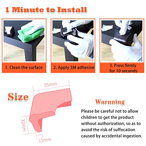 Corner Protector Baby Proofing Corner Guards. Table Corner Protectors for Baby to Prevent Head & Knee Injuries. Adhesive Pre-Taped, 8 Pack