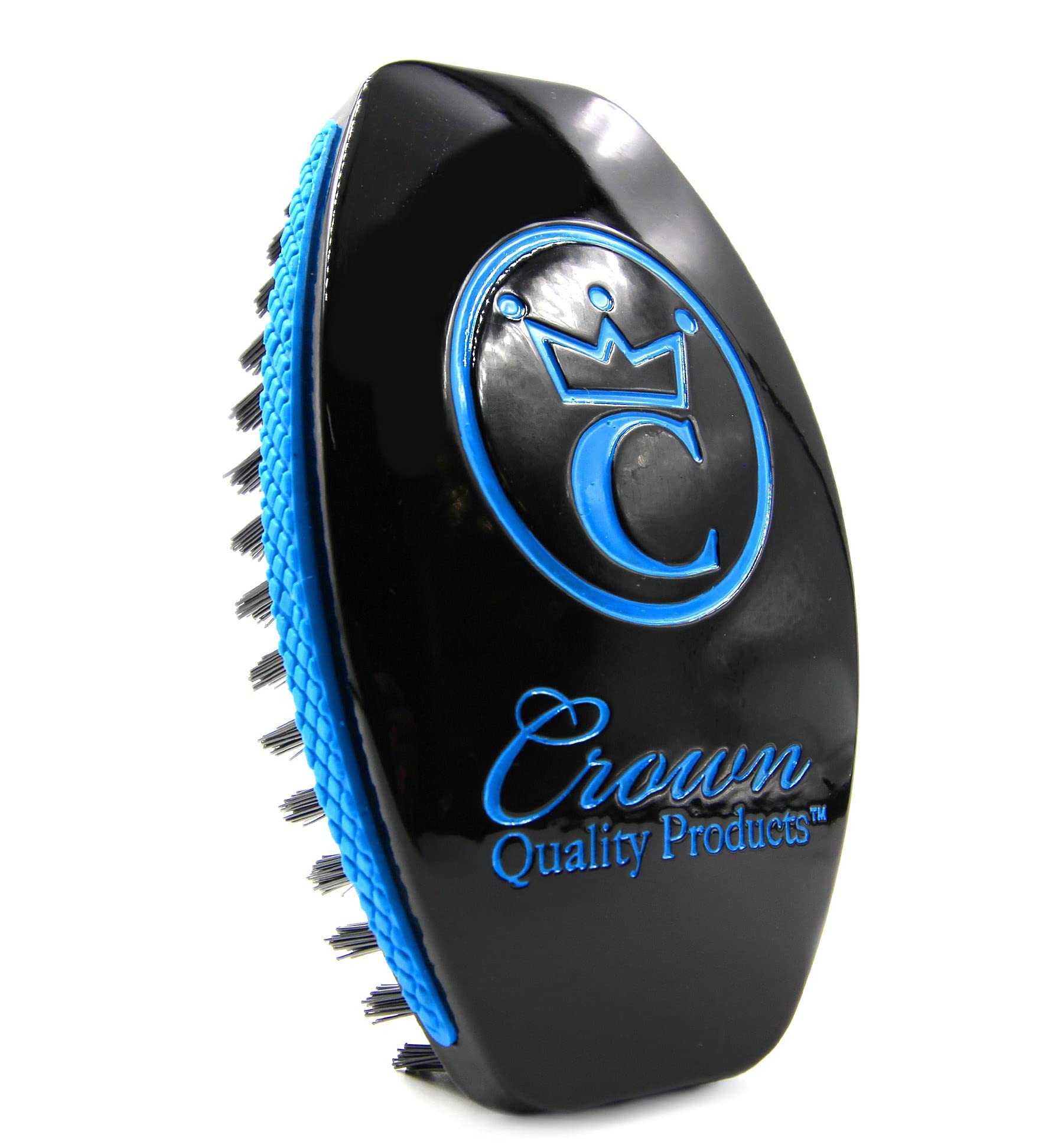360 Sport Wave Brush 2.0 - Hard Flex Bristles - (Black Ice) - Wet Dry Technology - No Slip Rubber Grip Ultimate 360 Wave Brush Hairbrush by Crown Quality Products