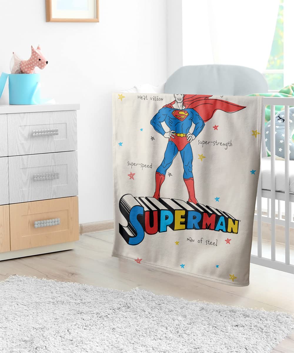 LOGOVISION Superman Lightweight Baby Blanket, 30"X40", Making A Superman Unisex for Infants Girls & Boys