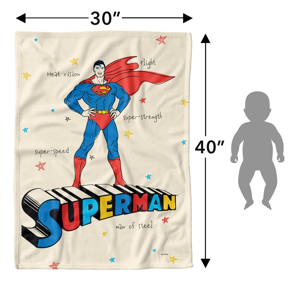 LOGOVISION Superman Lightweight Baby Blanket, 30"X40", Making A Superman Unisex for Infants Girls & Boys