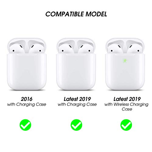 OETKER Compatible with Airpods Case Cover for Men with Keychain, Full-Body Shockproof Protective Airpod 2 Case Skin Accessories Air Pod Case for Airpods 2 & 1, Black