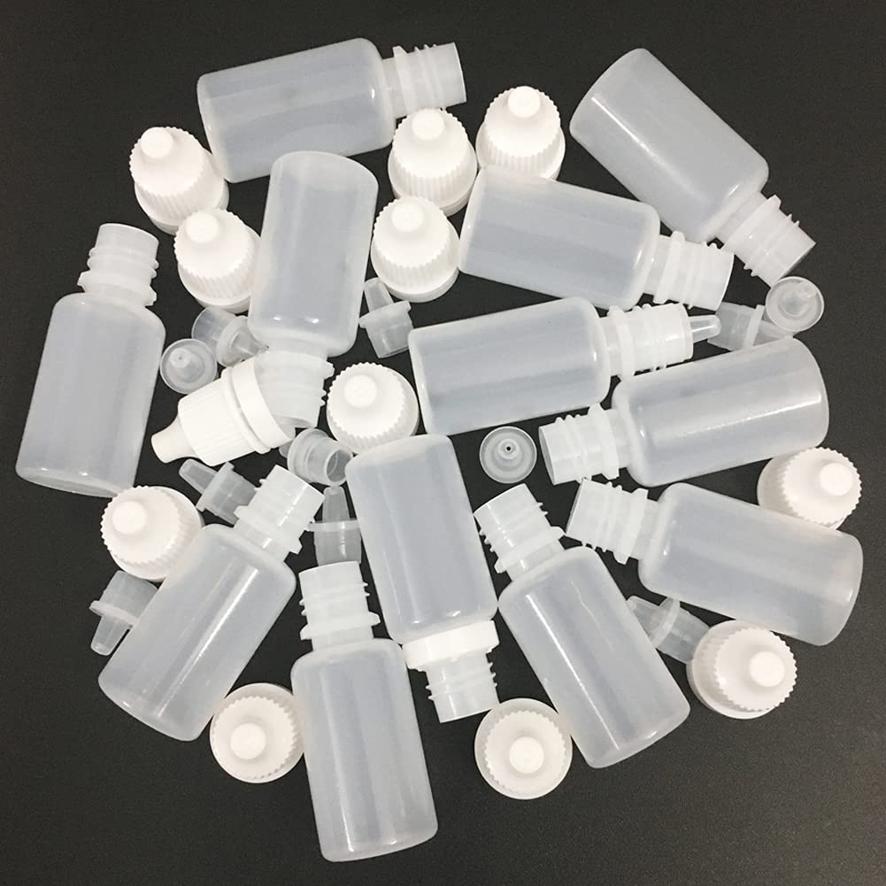 BlingKingdom 12pcs 10ml Empty Plastic White Translucent Squeezable Eye Liquid Dropper Bottles with Caps