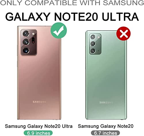 Dexnor for Galaxy Note 20 Ultra Case with Screen Protector Clear Electroplated Metal 360 Full Body Rugged Protective Shockproof Hard Cover Heavy Duty Defender Bumper for Samsung Note 20 Ultra 5G Pink