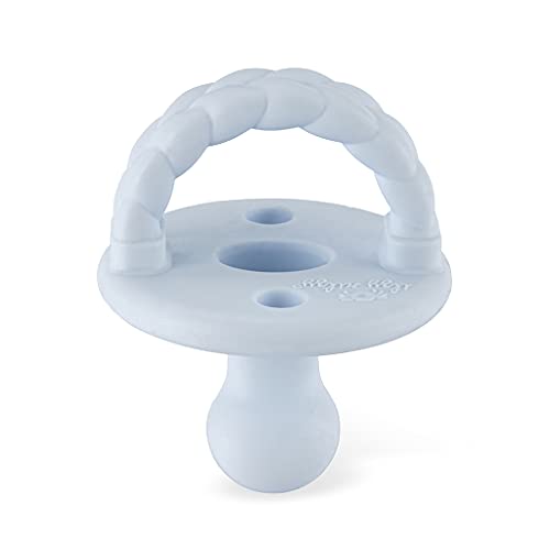 Itzy Ritzy Silicone Orthodontic Pacifiers - Sweetie Soother Pacifiers with Collapsible Handle & Two Air Holes for Added Safety, Baby Pacifiers for Ages 6-18 Months (Sky & Surf)