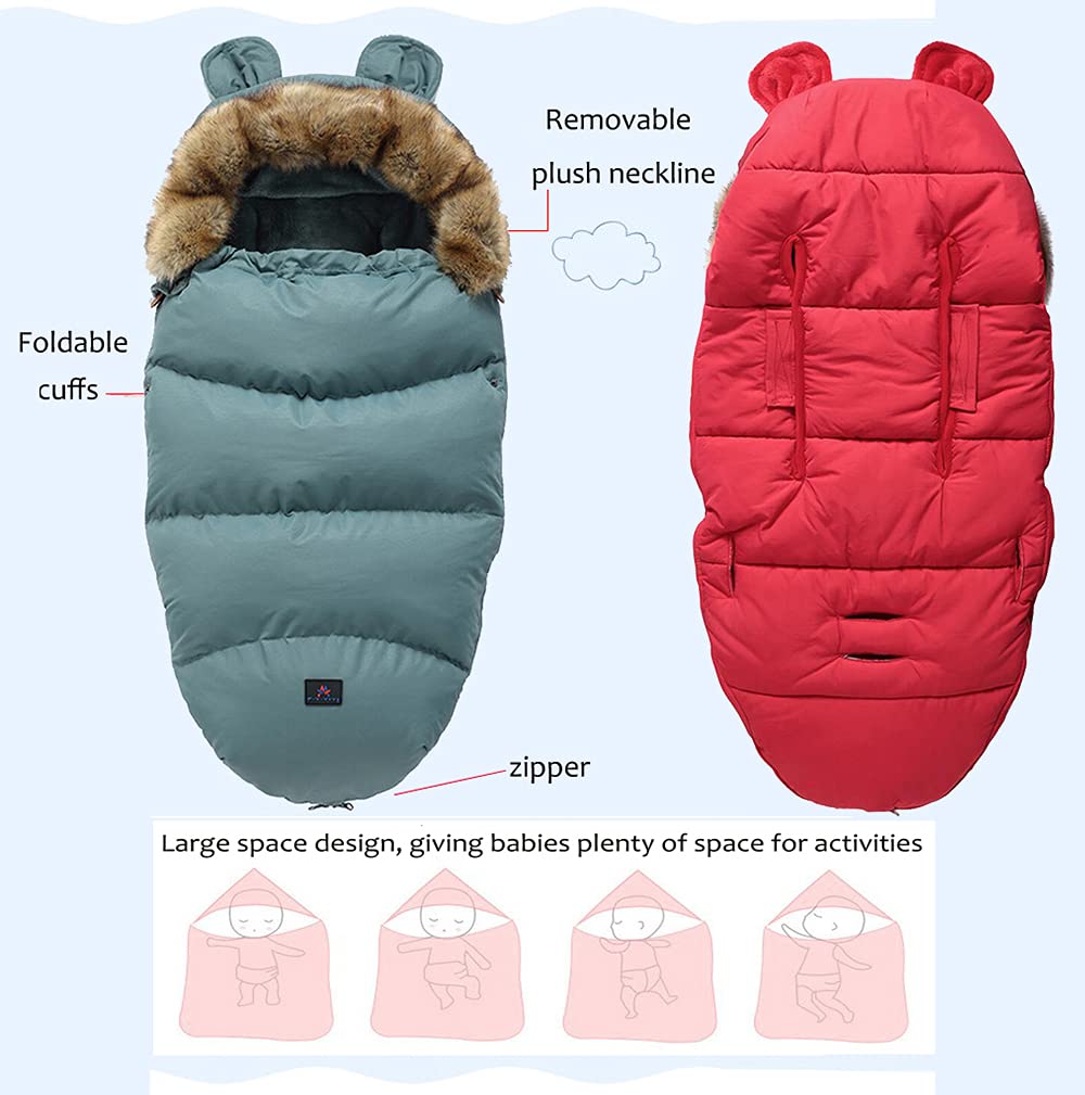 Pram Footmuff,Stroller Padded Footmuff Cover Cosy Toes,Baby Winter Foot Cover,Warmth,Windproof, Waterproof, Cold Resistant, Washable (Gray Blue)