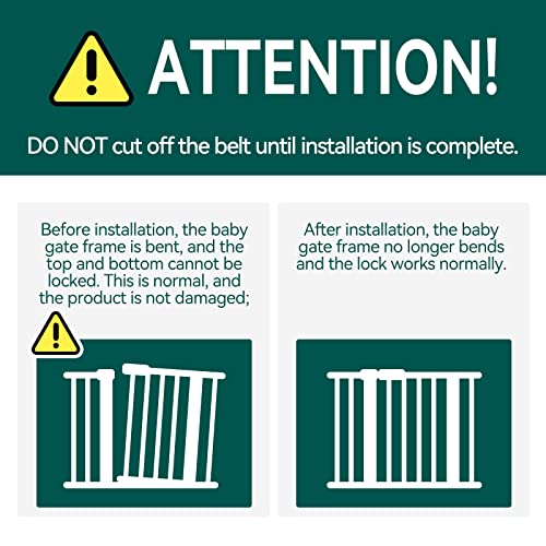 BABELIO 26-40 Inch Easy Install Extra Wide Pressure Mounted Metal Baby Gate, No Drilling, No Tools Required, with Wall Protectors and Extenders (Black)