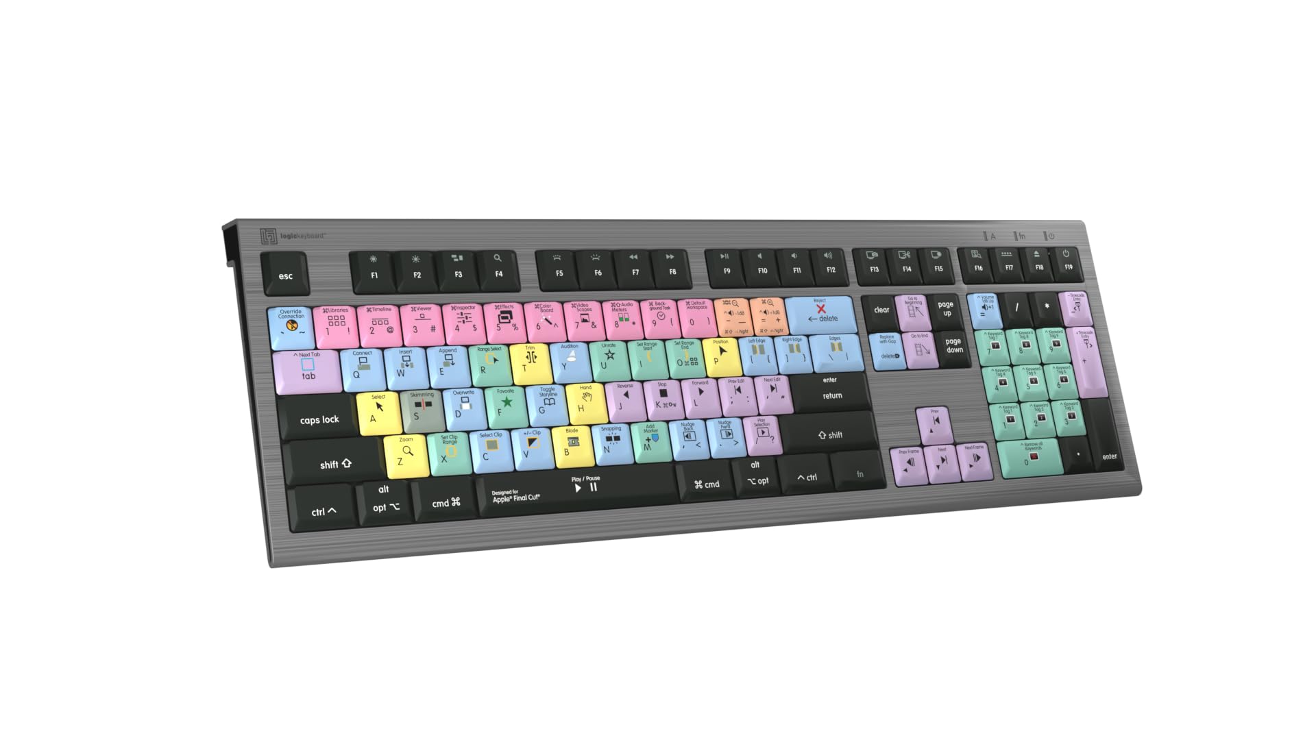 Logickeyboard Backlit 'Astra2' Designed for Editing in Apple Final Cut Pro • p/n LKB-FCPX10-A2M-US