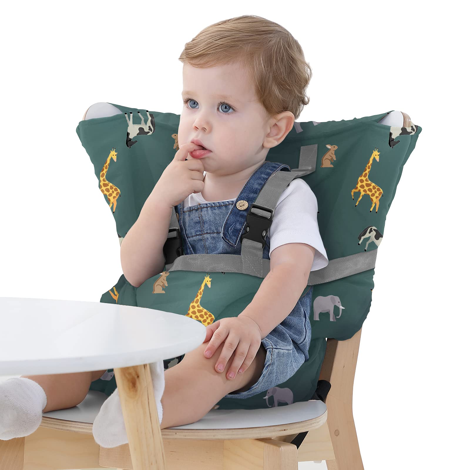 Easy Seat Portable Baby Safety Harness Chair Accessory Washable Cloth Travel High Chair Harness Seat for Infant Toddler Feeding with Adjustable Shoulder Belt