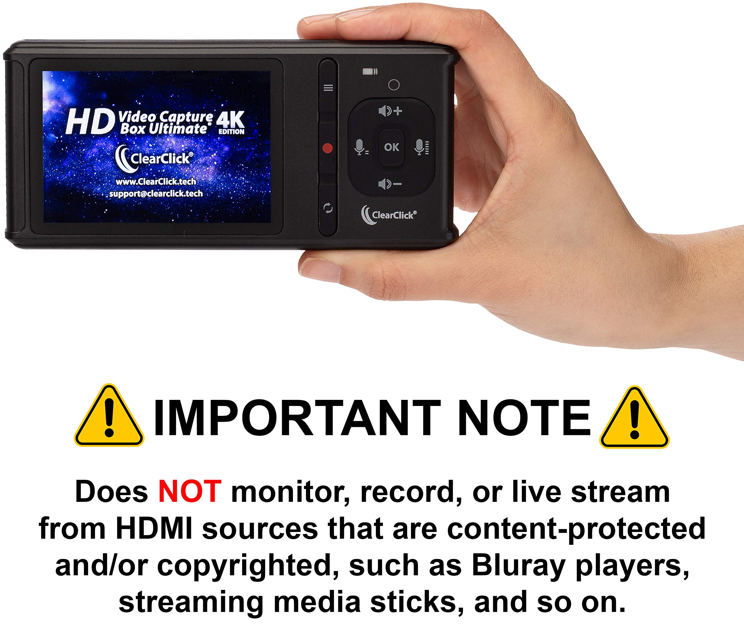 ClearClick HD Video Capture Box Ultimate (4K Edition) - Record and Stream Video from HDMI (Up to 4K30) and AV Video Sources, No Computer Required (Updated)