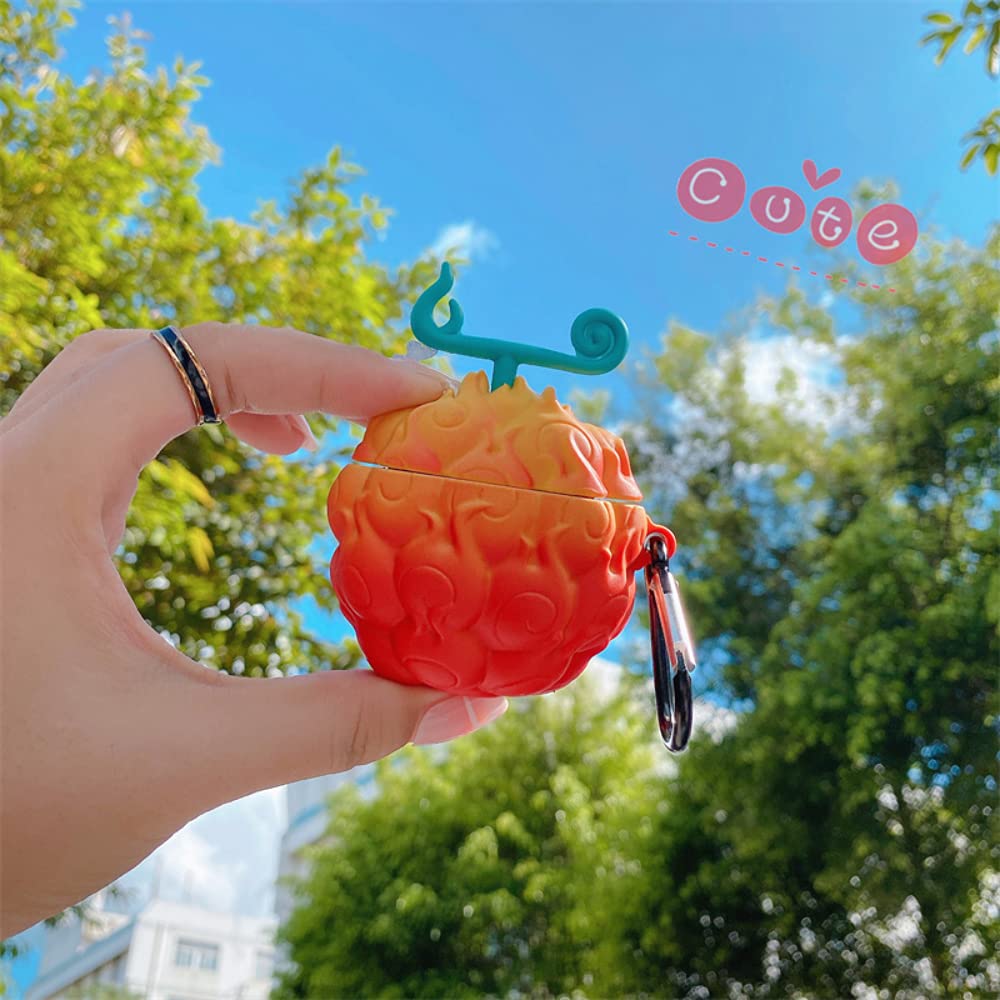 AOLABOKY Funny Anime Devil Fruit Earphone Case for airpods 2nd 1st Generation Headphone 3D Silicone Protective Soft Cover airpods 1 2 case Suitable for Boys and Girls