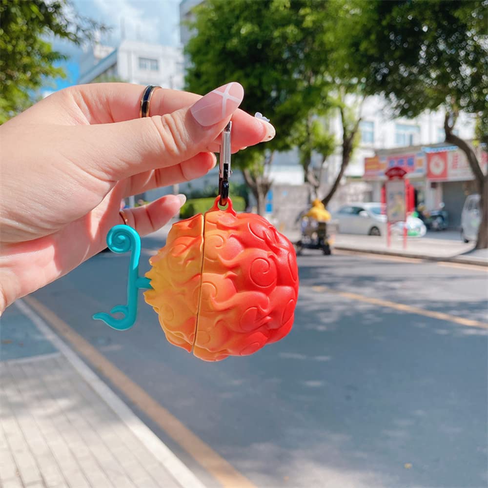 AOLABOKY Funny Anime Devil Fruit Earphone Case for airpods 2nd 1st Generation Headphone 3D Silicone Protective Soft Cover airpods 1 2 case Suitable for Boys and Girls
