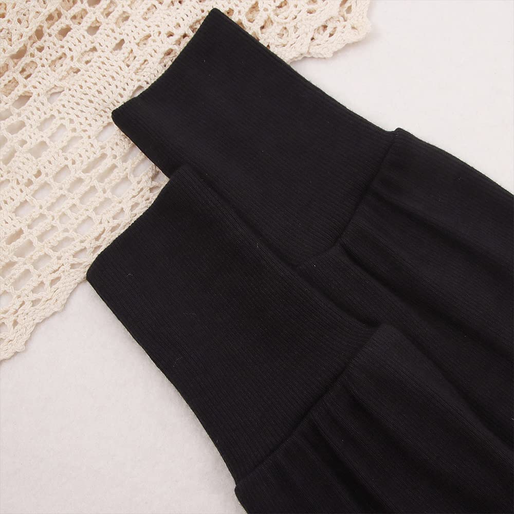IZYJOY Toddler Baby Girls Basic Solid Color Turtlneck T-Shirt Soft Cotton Tops Cute Puff Long Sleeve Little Baby Clothes (Black, 2-3T)