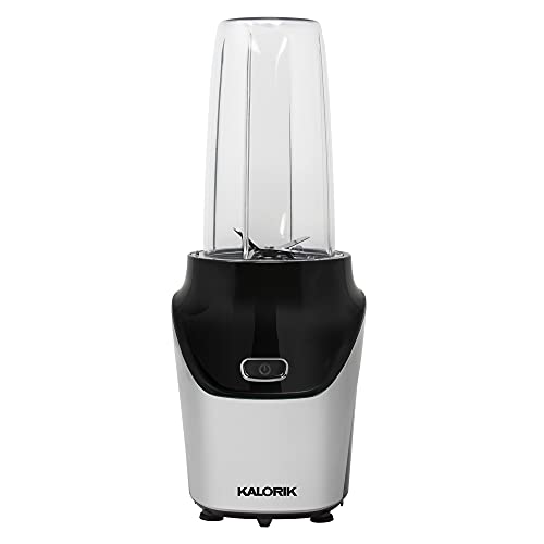 Kalorik NBL 45545 Bullet Blender Set (34 oz | 15.2 oz) High-Speed Portable Fitness Blender Set with Personal Blending Cup, Grinding Cup, Seal Lids, & To-Go Lid | 1000W | Black & Stainless Steel