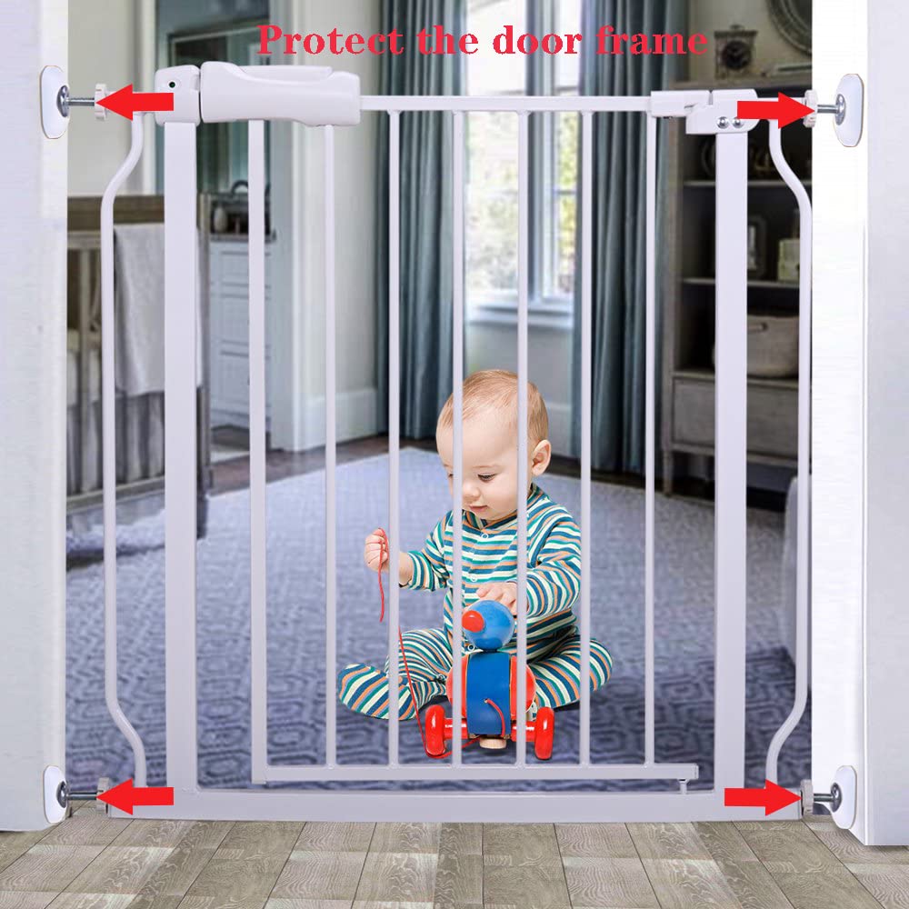 4 Pieces Baby Gate Wall Protector and 4 Pieces Corner Protector,for Child Pressure Mounted Stair Safety Gate & Wall Surface, Door, Wooden Stairs