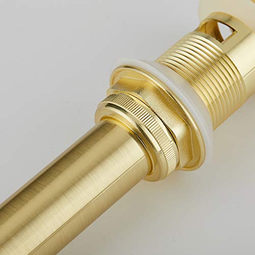ESFORT Bathroom Sink Drain Stopper, Pop Up Drain Vessel Sink Assembly with Overflow, Brushed Gold